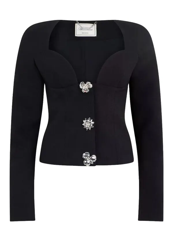 Blumarine Embellished-buttons Jacket - Black
