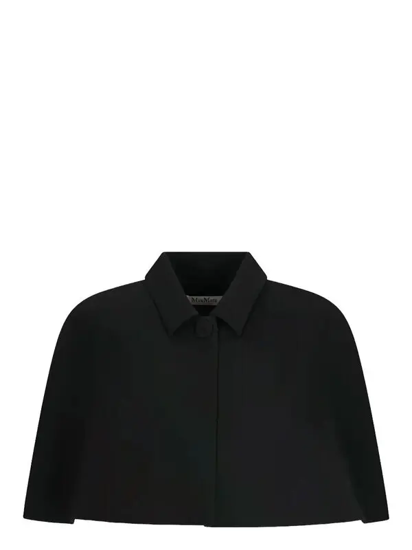 Max Mara Buttoned Cape - Black