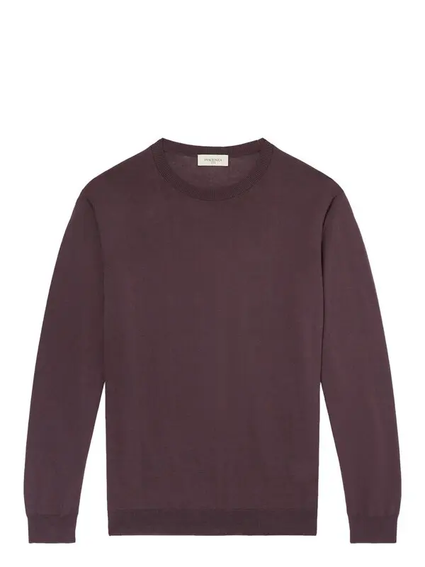 PIACENZA CASHMERE 1733 Cotton Crewneck Sweater - Brown