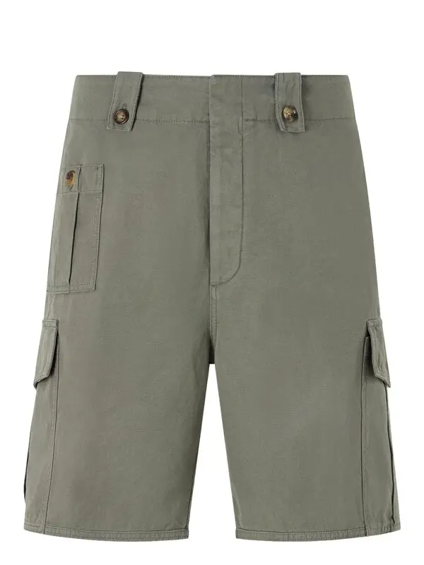 Brunello Cucinelli Cotton And Linen-blend Bermuda Shorts - Green