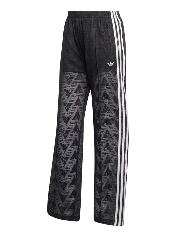 Adidas Stripe Patterned Track Pants - Black