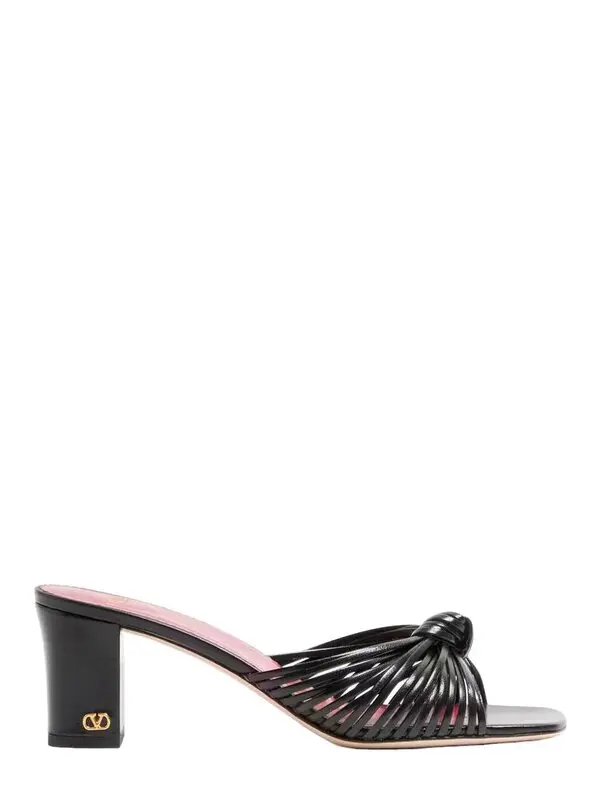 Valentino Garavani Annet 60mm Kidskin Slide Sandals - Black