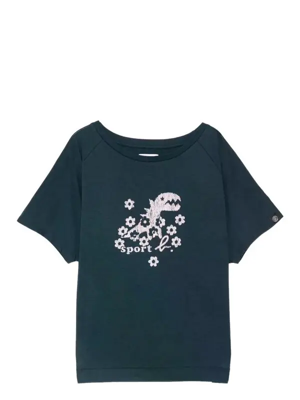 AGNES B. Texture Dino T-shirt - Blue