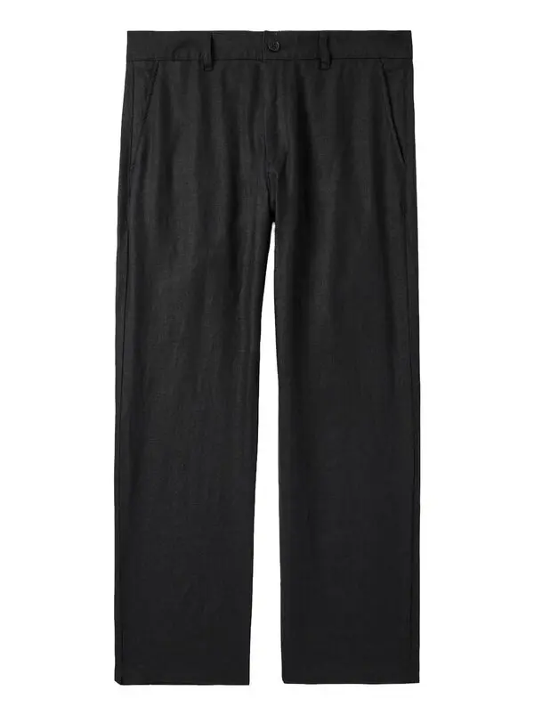 Nn07 Aden 1454 Straight-leg Linen Suit Trousers - Black
