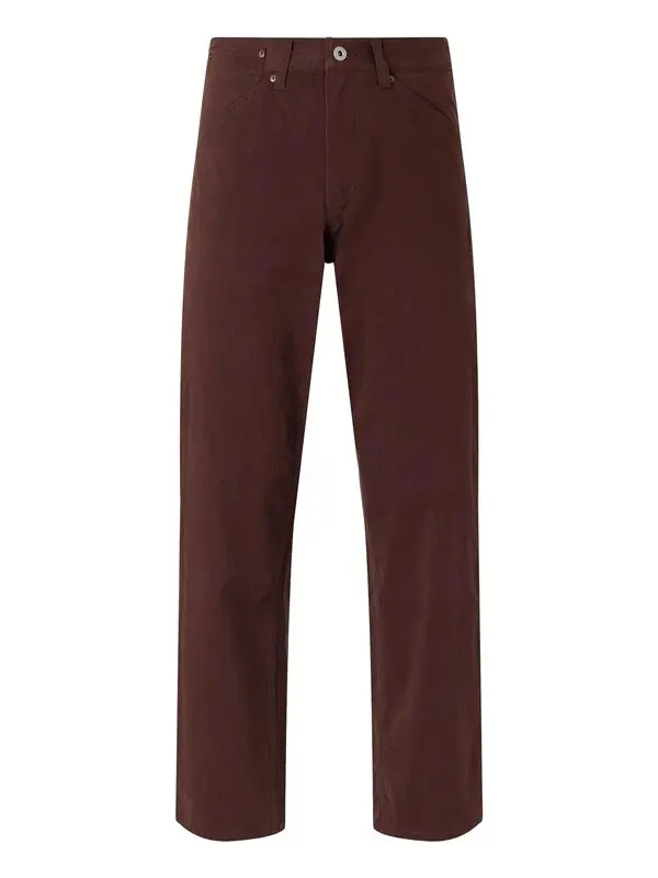 FRIZMWORKS Straight-leg Cotton-blend Trousers - Brown