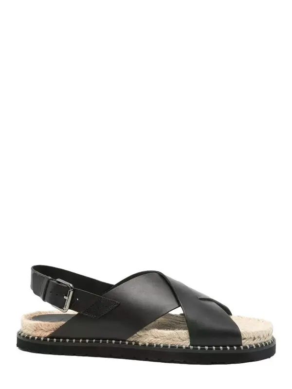 CastaÑer Crossover-strap Slingback Sandals - Black