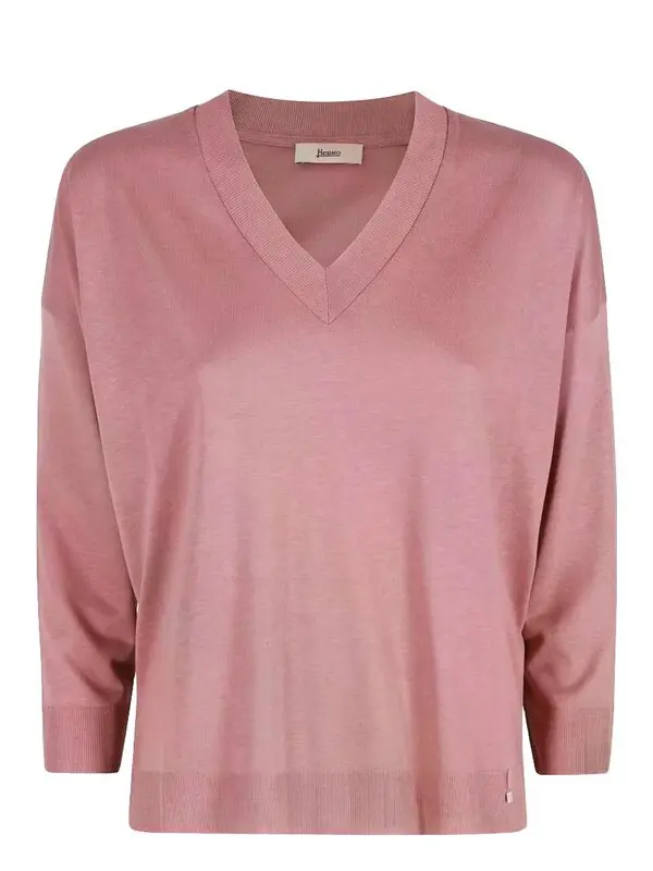 Herno V-neck Sweater - Pink