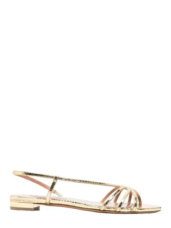 AQUAZZURA Talk To Me Strappy Sandals - Gold