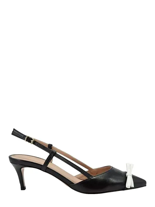 MADISON.MAISON Alessia Leather Slingback Pumps - Black