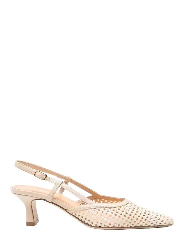 JULIE DEE Woven Slingback Pumps - Neutrals