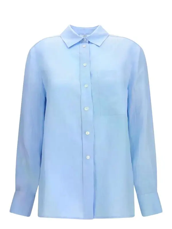 LARDINI Linen Button-up Shirt - Blue