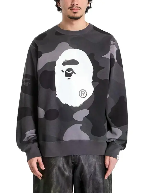 A BATHING APE Ape Head Camouflage Sweatshirt - Grey