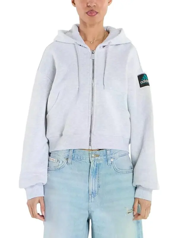 Adidas Equipment Cropped Zip Hoodie - Grey