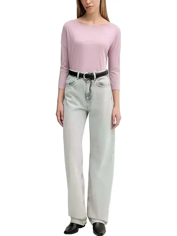 Sisley Acid-wash Straight Leg Jeans - Grey