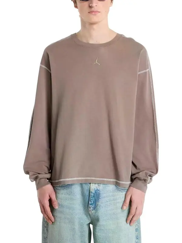 JORDAN Heavyweight Long Sleeve T-shirt - Brown
