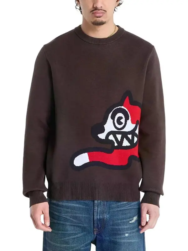 BILLIONAIRE BOYS CLUB - ICE CREAM Running Dog Crew-neck Sweater - Brown