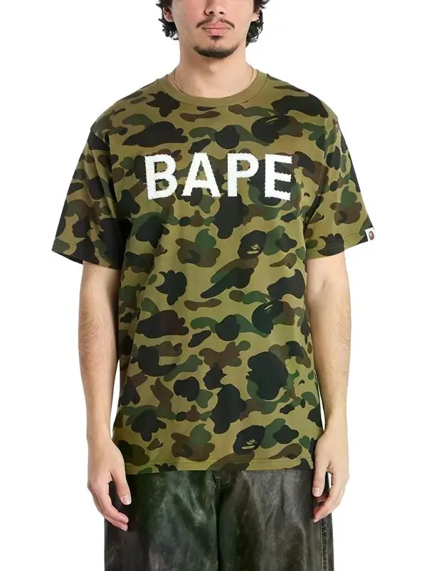 A BATHING APE Camo Rhinestone T-shirt - Green