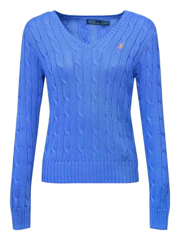 Polo Ralph Lauren Cable-knit V-neck Sweater - Blue