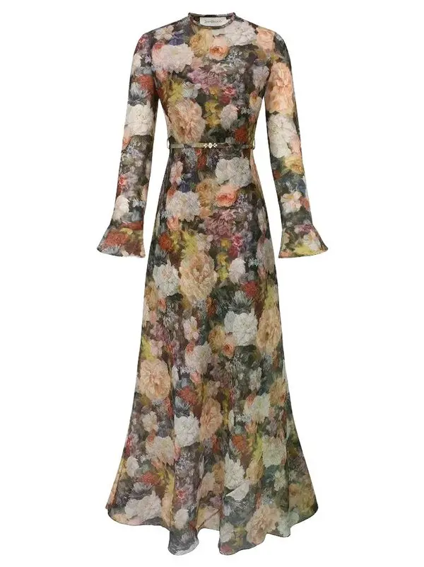 Zimmermann Alchemy Sheath Floral-print Maxi Dress - Brown