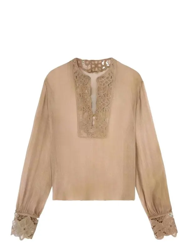 Ermanno Scervino Floral Cut-work Blouse - Neutrals