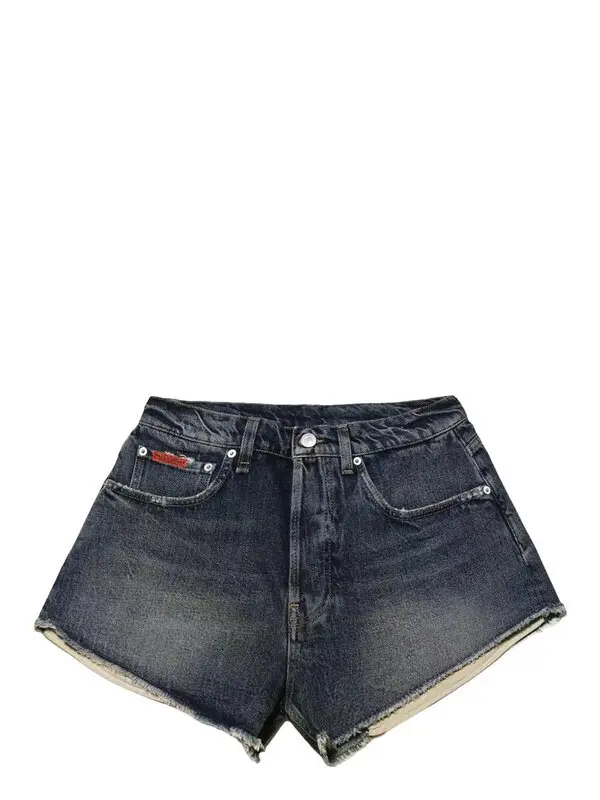 Martine Rose Frayed Denim Shorts - Blue