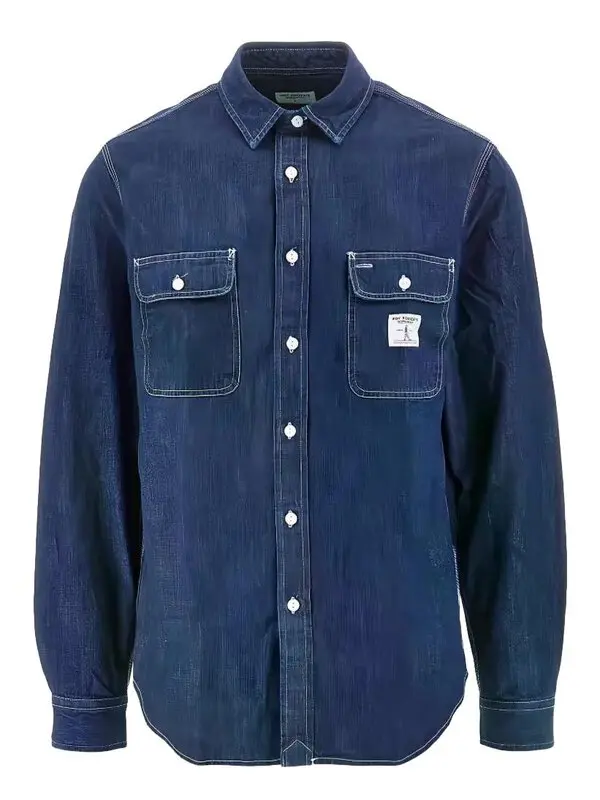 ROY ROGER'S Logo Pocket Shirt - Blue