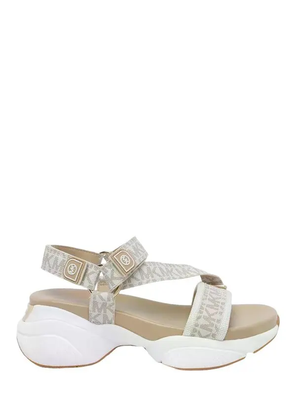 Michael Kors Bowie Logo Round-toe Sandals - Neutrals