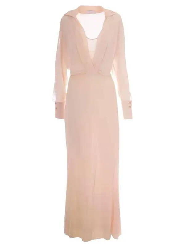 Patrizia Pepe V-neck Maxi Dress - Pink