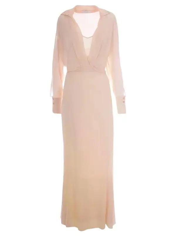 Patrizia Pepe V-neck Maxi Dress - Pink