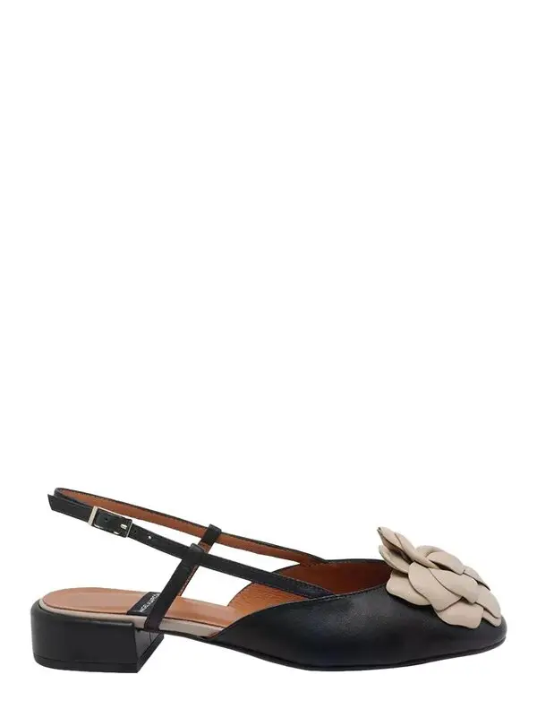 ANGEL ALARCON Flower Slingback Pumps - Black