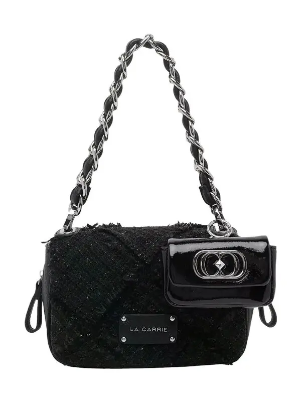 LA CARRIE Isabel Crossbody Chain Shoulder Bag - Black