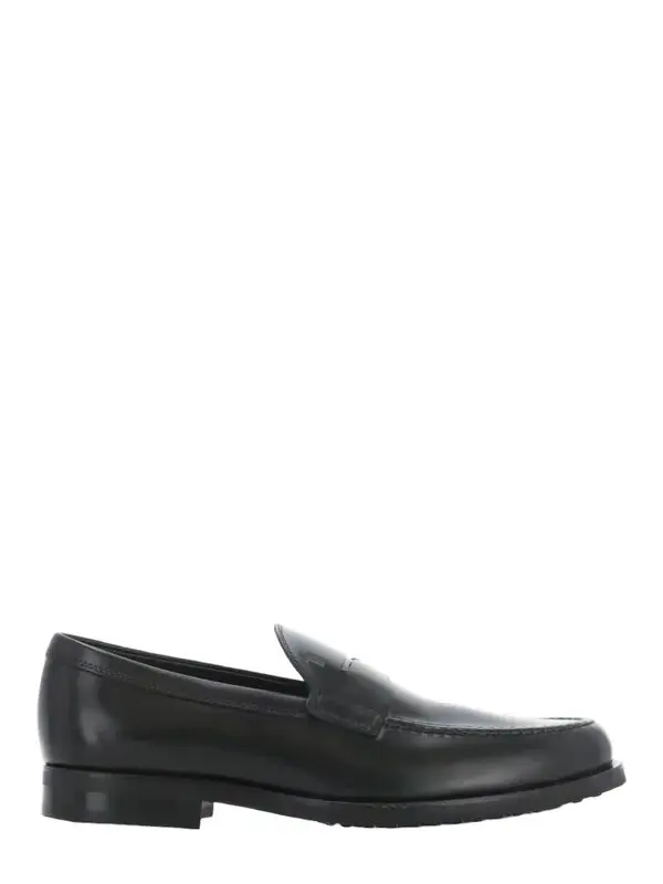 TOD'S Embossed Leather Loafers - Black
