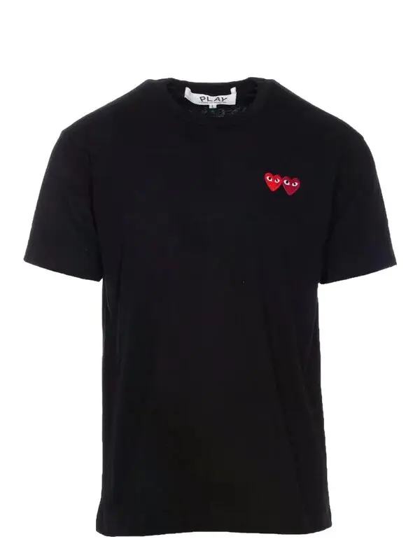 Play Comme Des Garcon Heart-appliqué T-shirt - Black