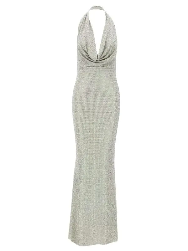 TWENTY FOURHAITCH Kuta Draped Mermaid Dress - Silver