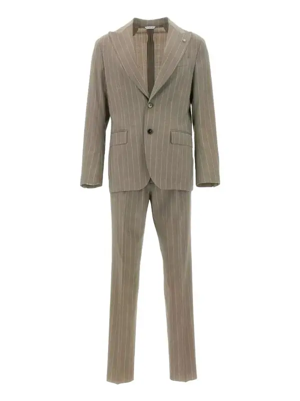 MANUEL RITZ Pinstriped Suit - Neutrals
