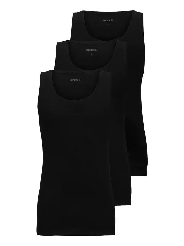 BOSS Scoop-neck Cotton Tank Top - Black
