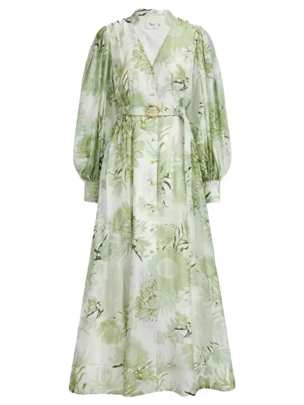 Aje Reflector Flower-pattern Maxi Dress - Green