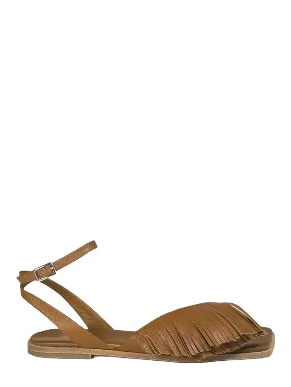 VIC MATIE Fringed Flat Sandals - Brown