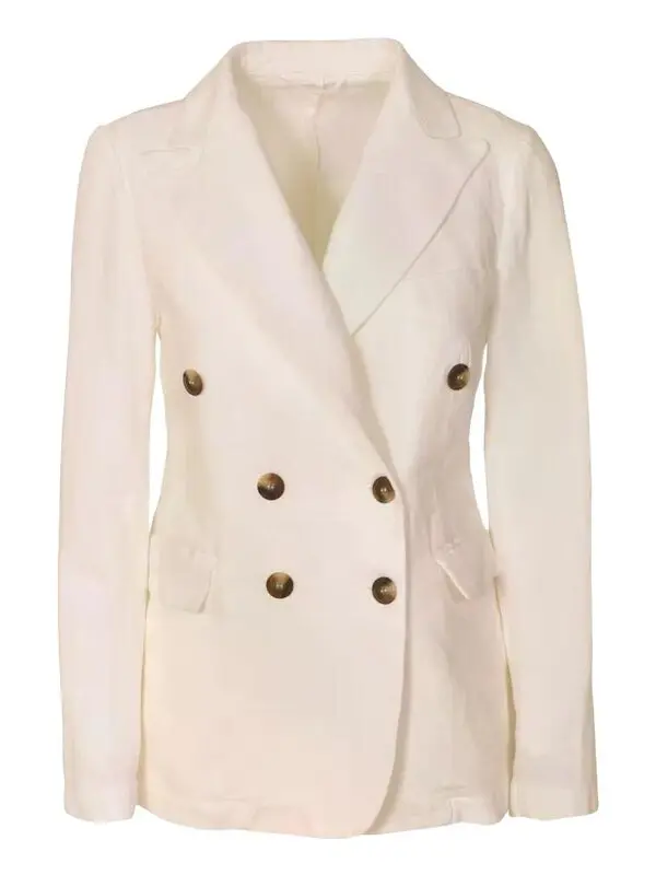 KILTIE Double-breasted Blazer - White