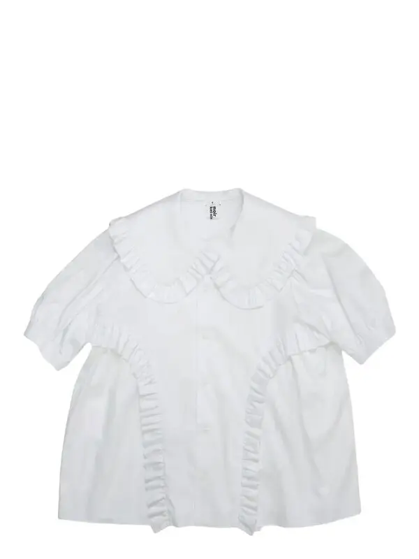 Noir Kei Ninomiya Ruffled Collar Shirt - White