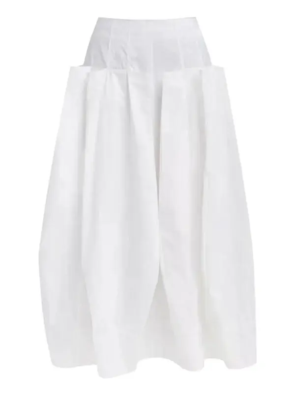 Tibi Poplin Midi Skirt - White
