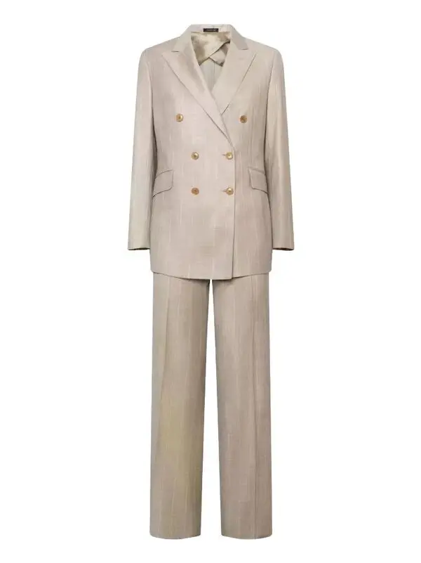 FRANZESE COLLECTION Lady Diana Pinstripe Suit - Neutrals