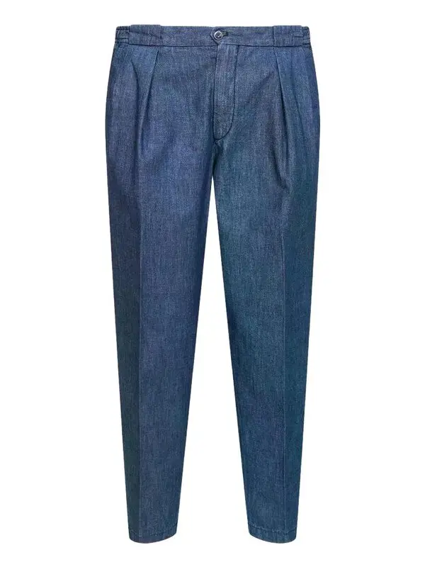 BRIGLIA 1949 Pleated Tapered Trousers - Blue