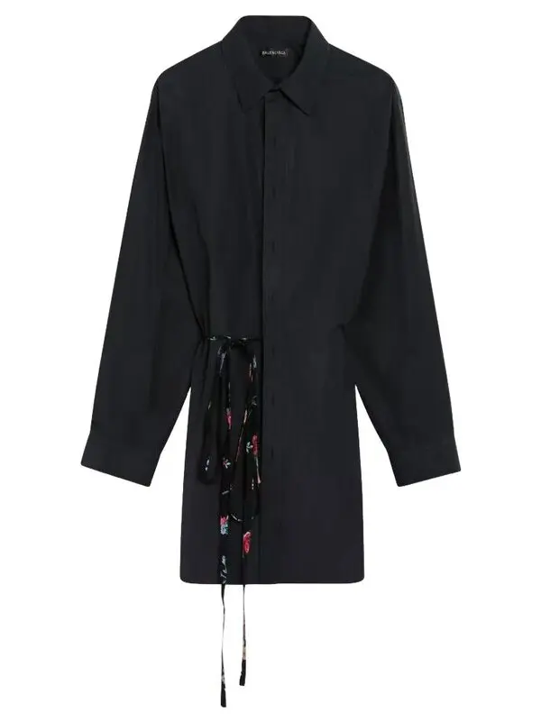 Balenciaga Tie-detail Mini Dress - Black
