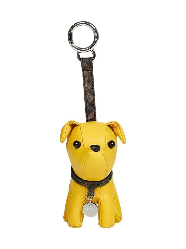 Fendi Ito Leather Bag Charm - Yellow