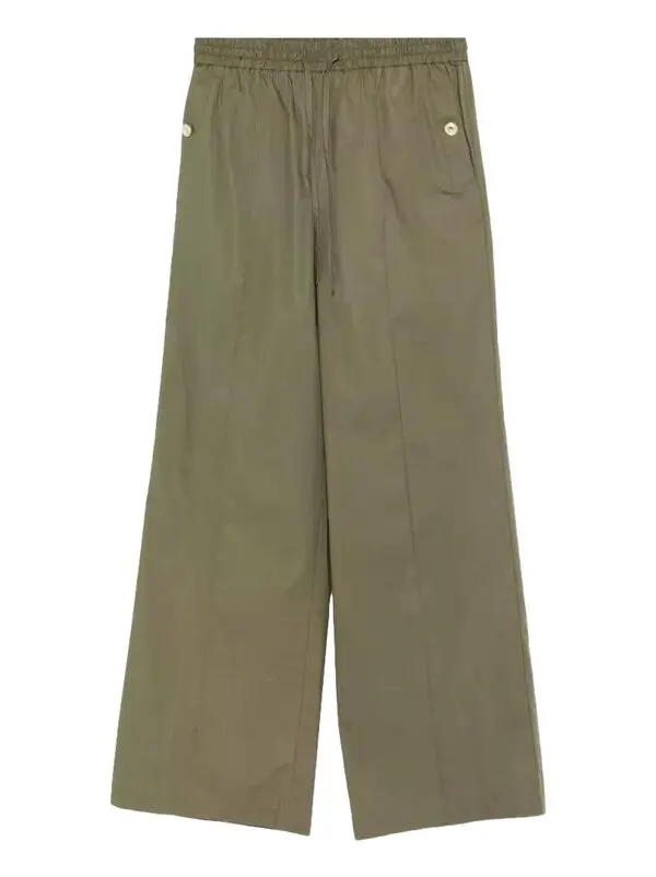 TWINSET Wide Leg Drawstring Trousers - Green