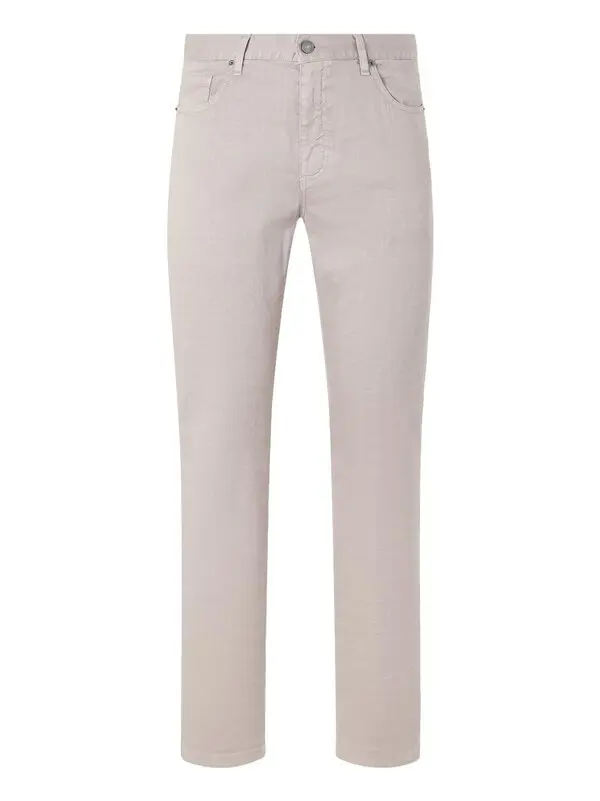 Zegna Straight-leg Linen And Cotton Jeans - Neutrals