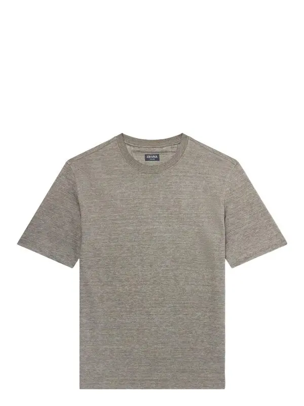 Zegna Oasi Knitted Linen T-shirt - Brown