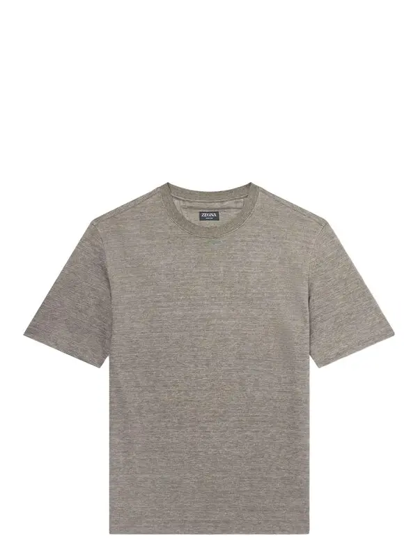 Zegna Oasi Knitted Linen T-shirt - Taupe