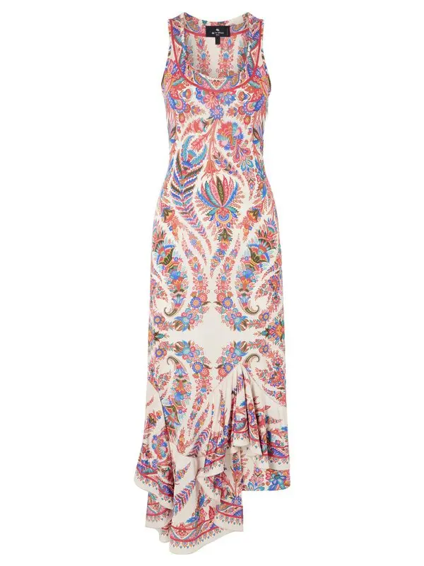 Etro Cut-out Paisley-print Midi Dress - Multi